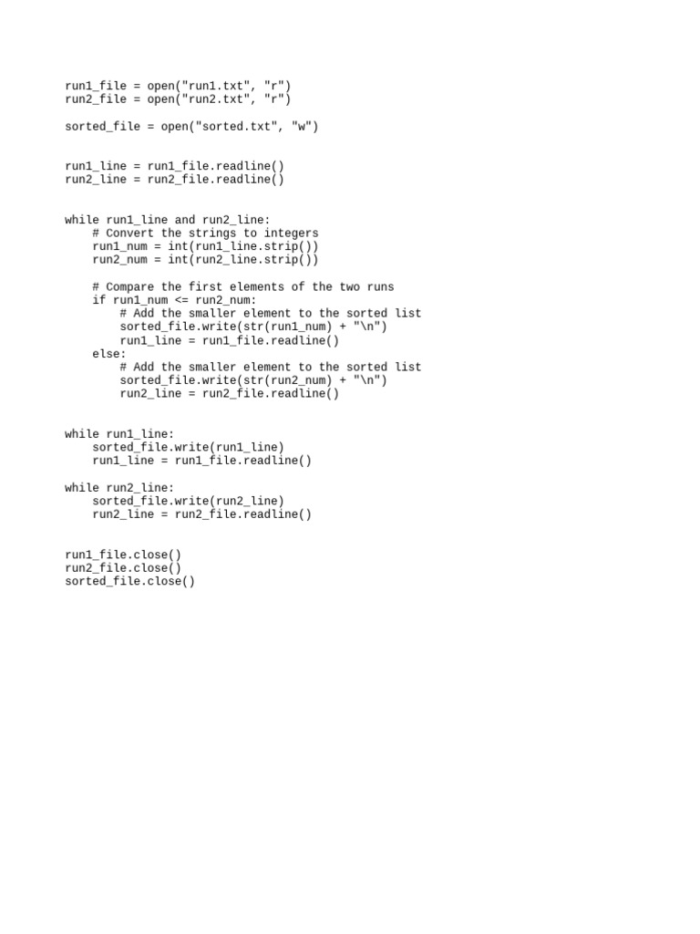 Merge and Sort Two Text Files | PDF | Science & Mathematics | Computers