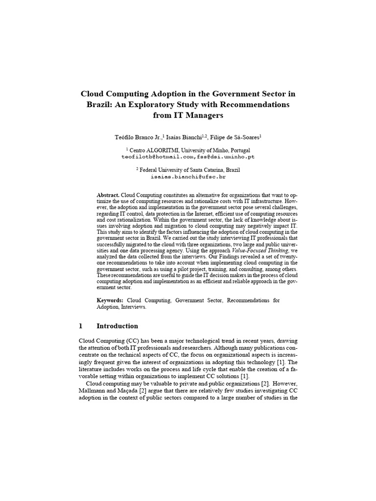 Article Cloud Computing Adoption | PDF | Cloud Computing | Computing