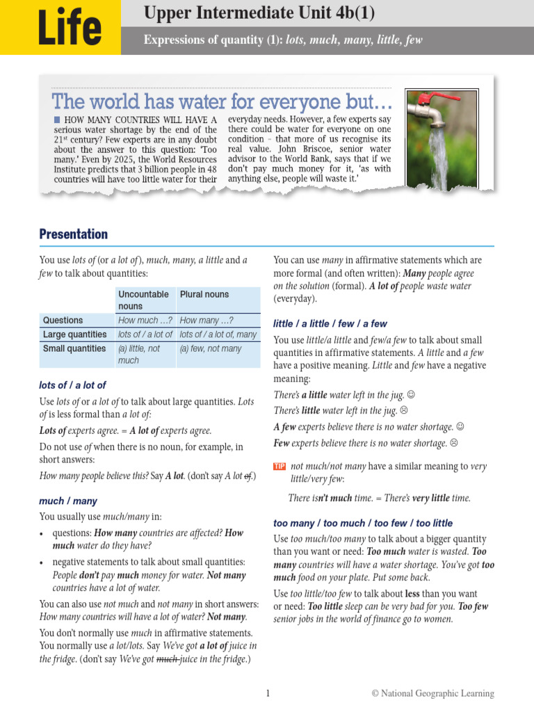 Quizz 2 Part 3 Life Upper Intermediate 4a | PDF | Quantity | Language Mechanics