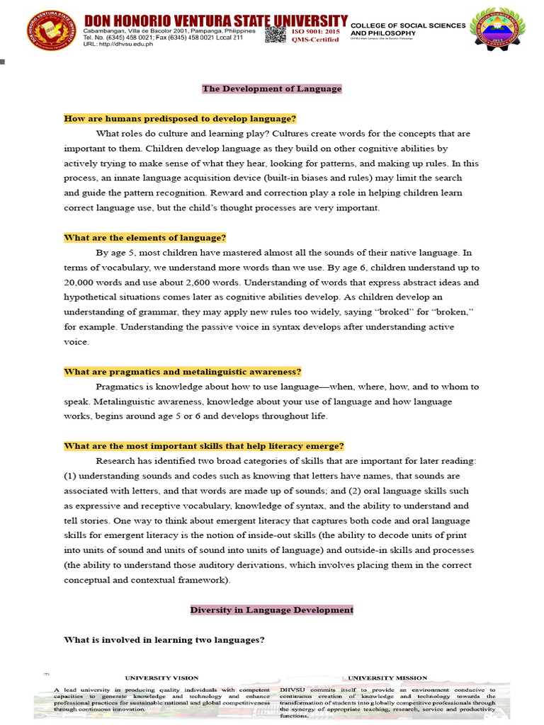 Module 5 - Language Development | PDF | Multilingualism | Language Development