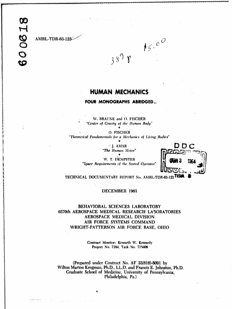 Human Mechanics: Four Monographs Abridged | PDF | Anatomical Terms Of ...
