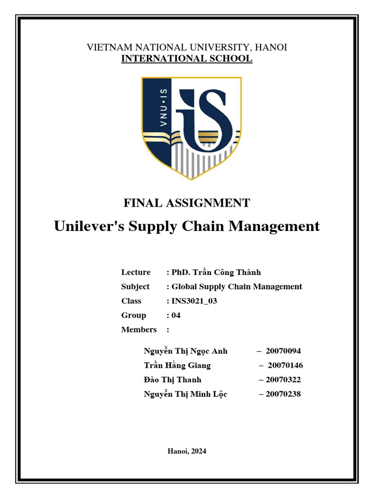 Unilever Supply Chain Management Analysis | PDF | Supply Chain | Logistics