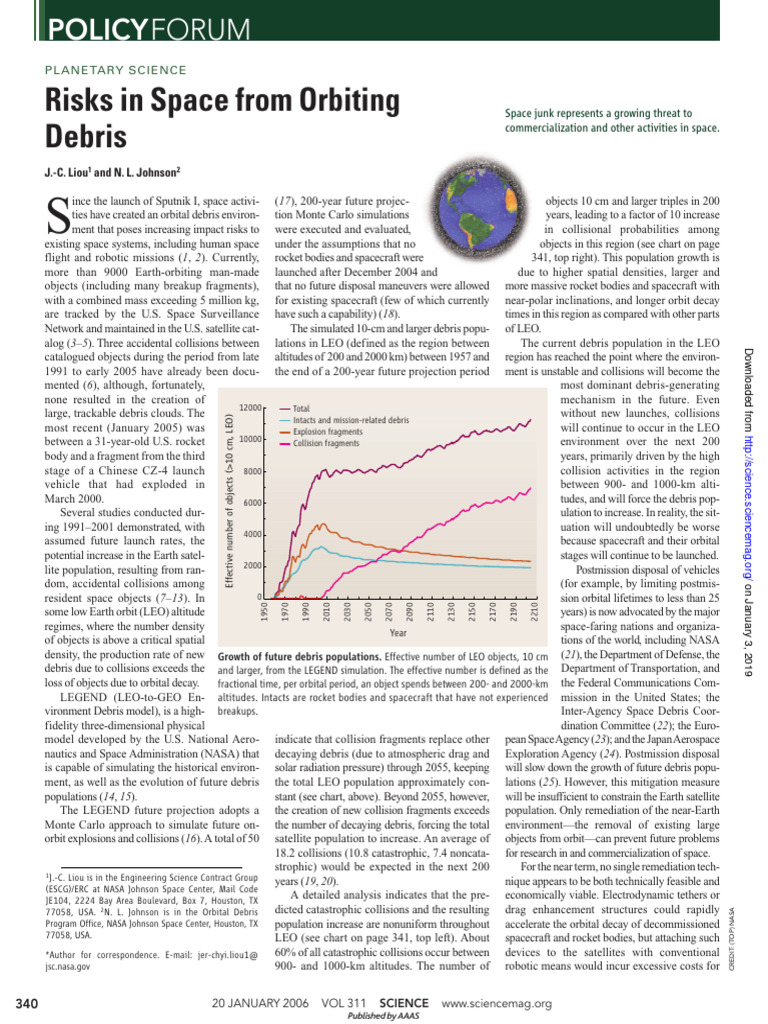 Growing Risks of Orbital Debris | PDF | Space Debris | Satellite
