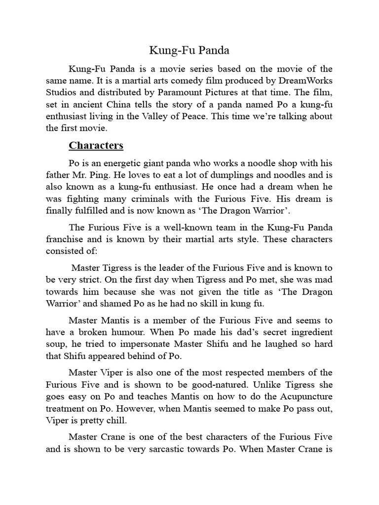 Kung-Fu PANDA | PDF | Language Arts & Discipline | Art