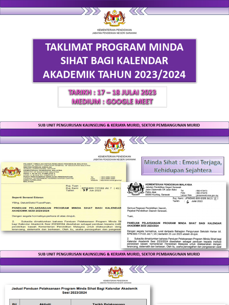 Pelaksanaan Program Minda Sihat 23-24 | PDF