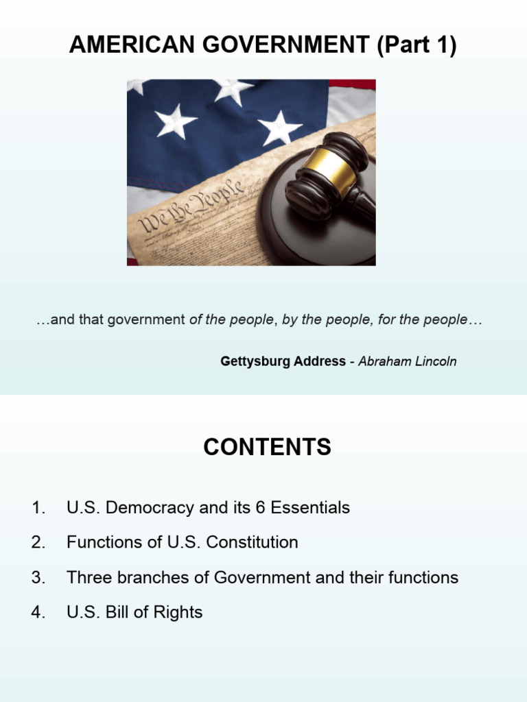 Overwiew of American Government - (Part 1) | PDF | American Government ...