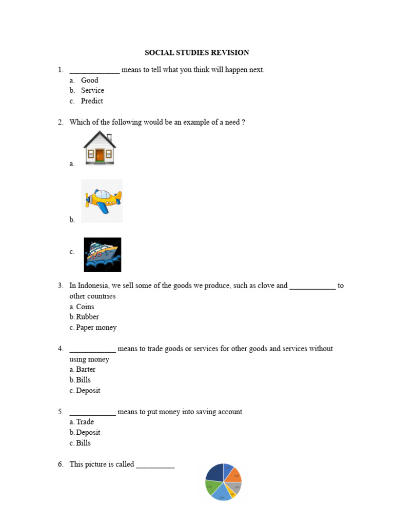 Social Studies Revision Questions Guide | PDF | Money | Economies