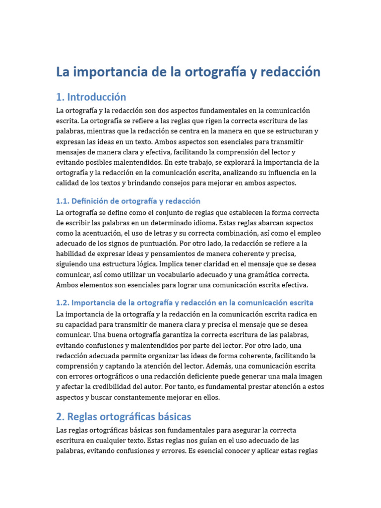 Importancia De La Ortografía , Principales reglas ortográficas del ...