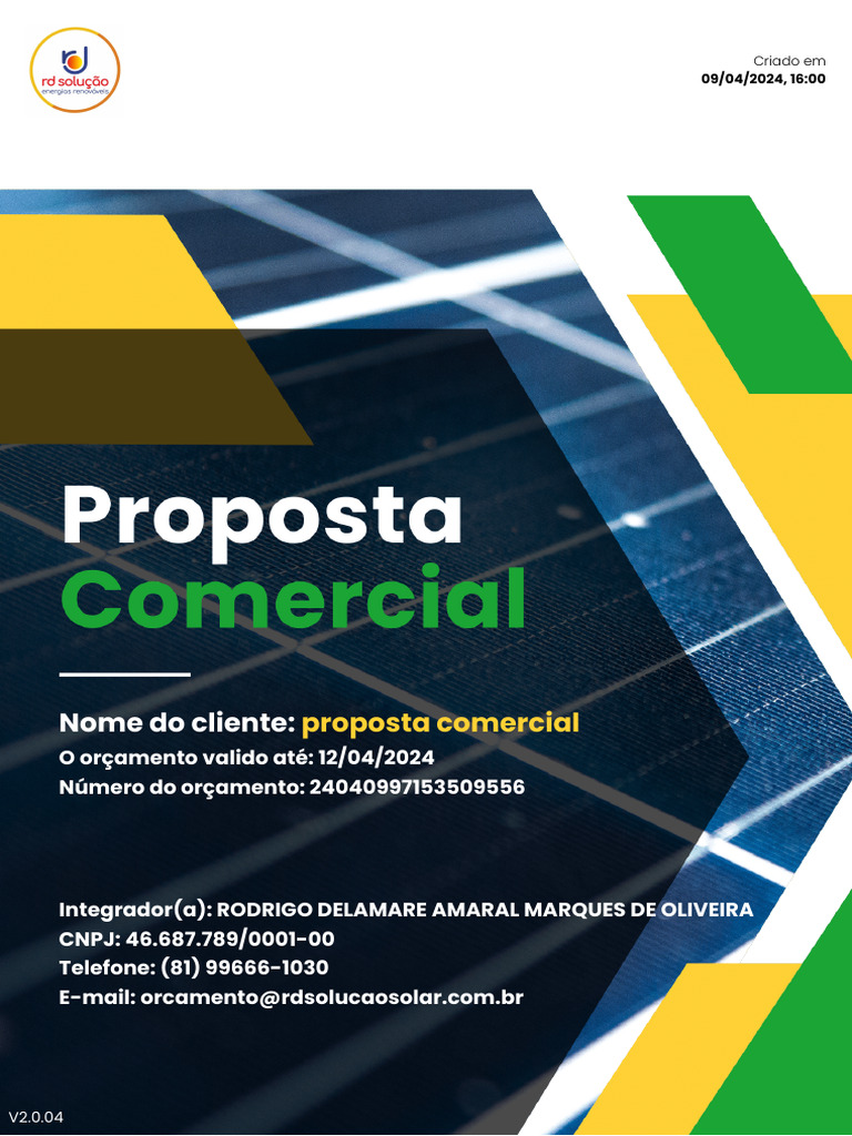 Proposta Comercial | Download grátis PDF | Economias