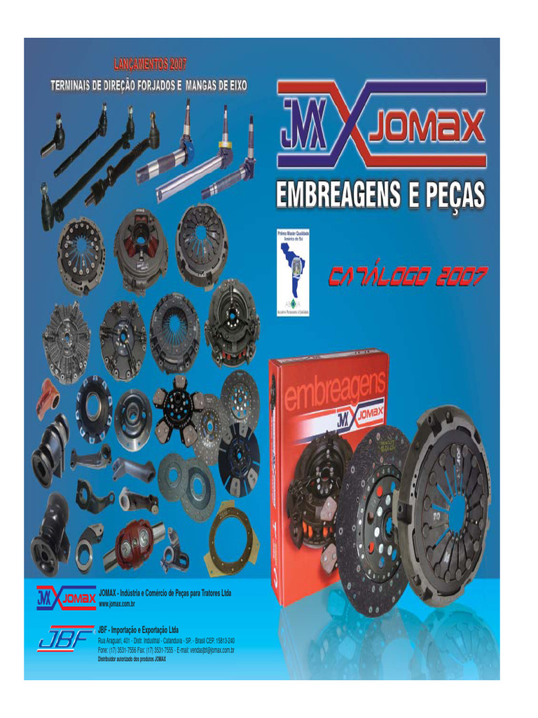 Catalago Jomax - Disco e Embreagem | PDF | Eixo | Fabricantes de automóveis