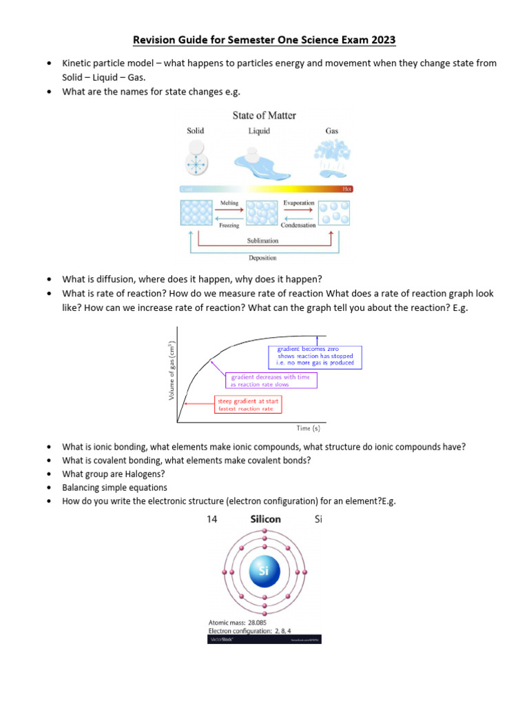 Y9 S1 Exam Revision Guide 2023 | PDF