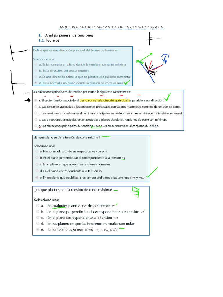 MULTIPLE CHOICE MEII Bichi Estudiar de Aca | PDF | Estrés (Mecánica) | Deformación (ingeniería)