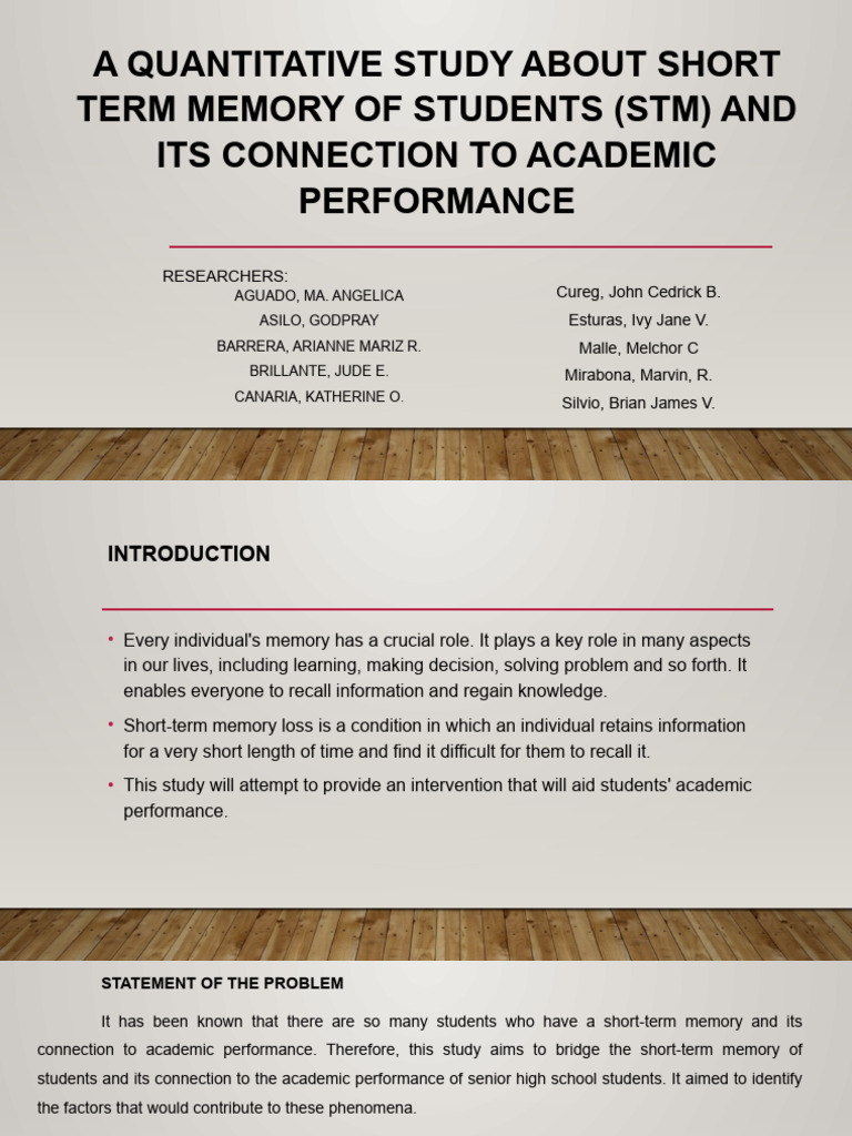 Presentation1 | PDF | Memory | Survey Methodology
