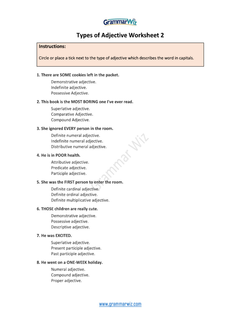 Adjectives Type 2 | PDF