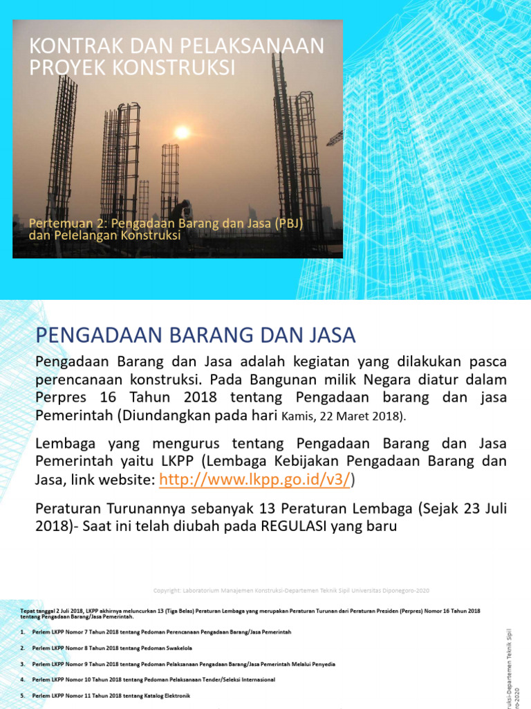 Materi 2 KPP Genap 2023 Pengadaan Barang Dan Jasa Dan Pelelangan Konstruksi | PDF