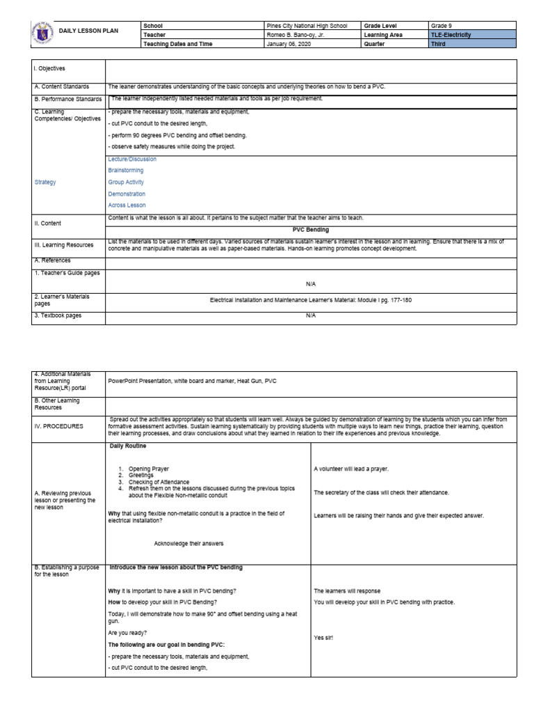 PVC Bending | PDF | Learning | Polyvinyl Chloride