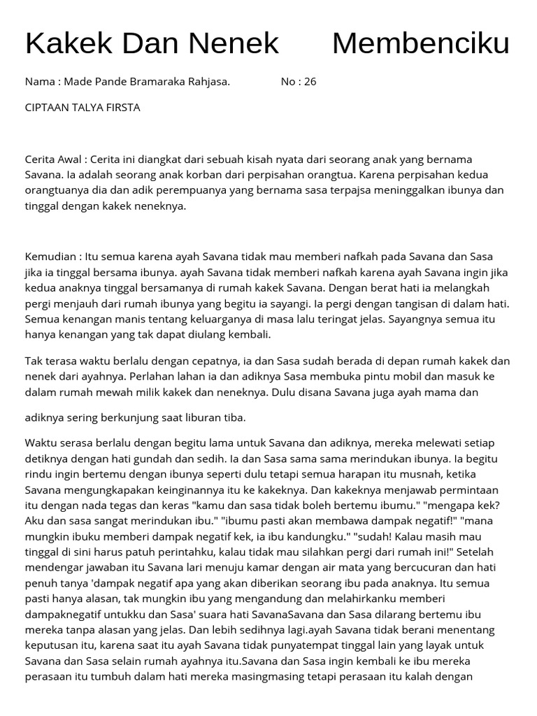 Kakek Dan Nenek Membenciku | PDF | Agama & Spiritualitas | Fiksi Misteri, Thriller, & Kejahatan