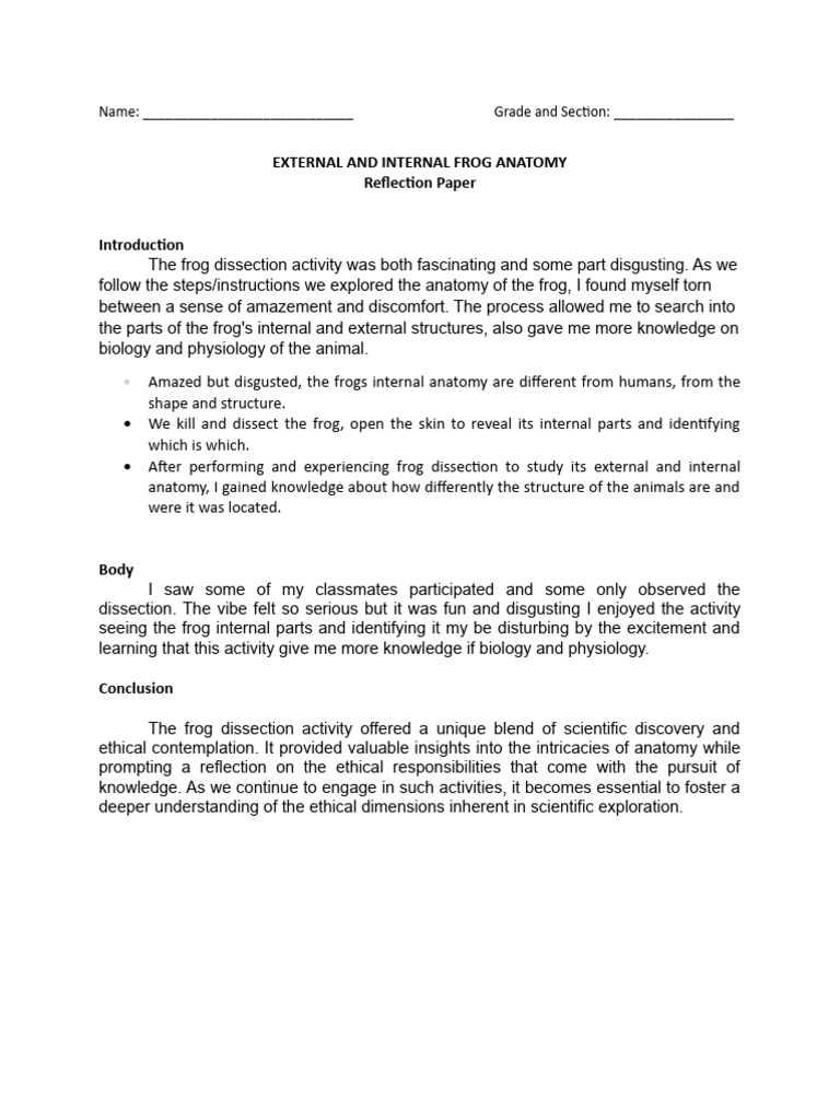 Reflection Paper Format Outline | PDF