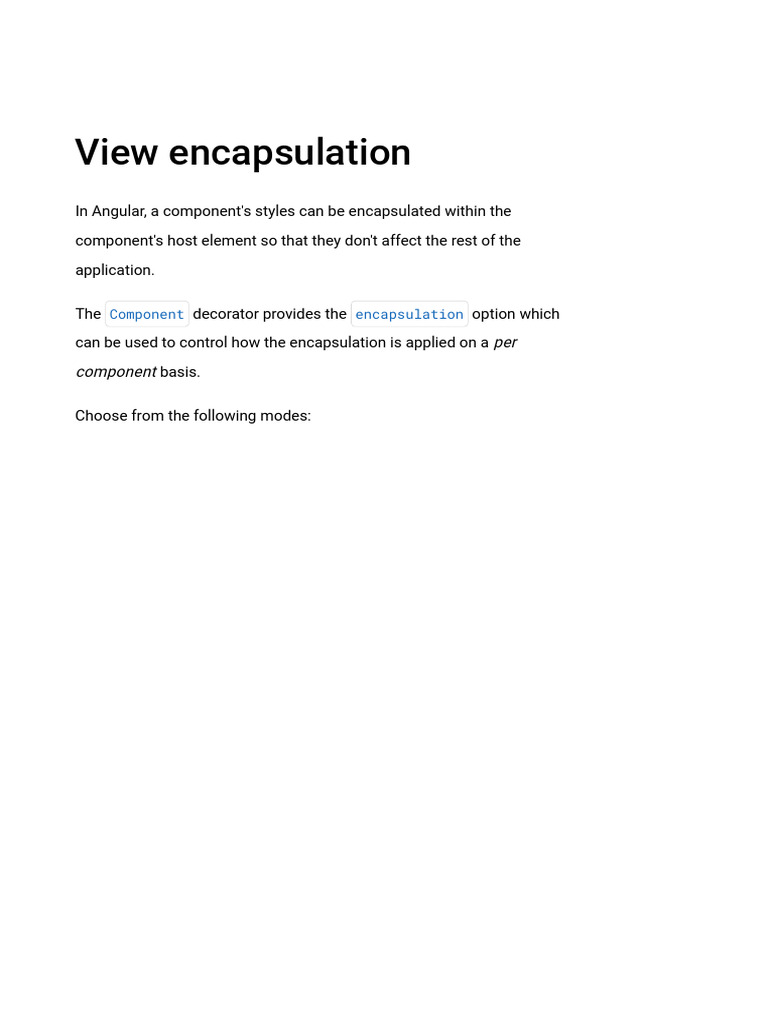 Angular - View Encapsulation | PDF | Web Standards | Hypertext