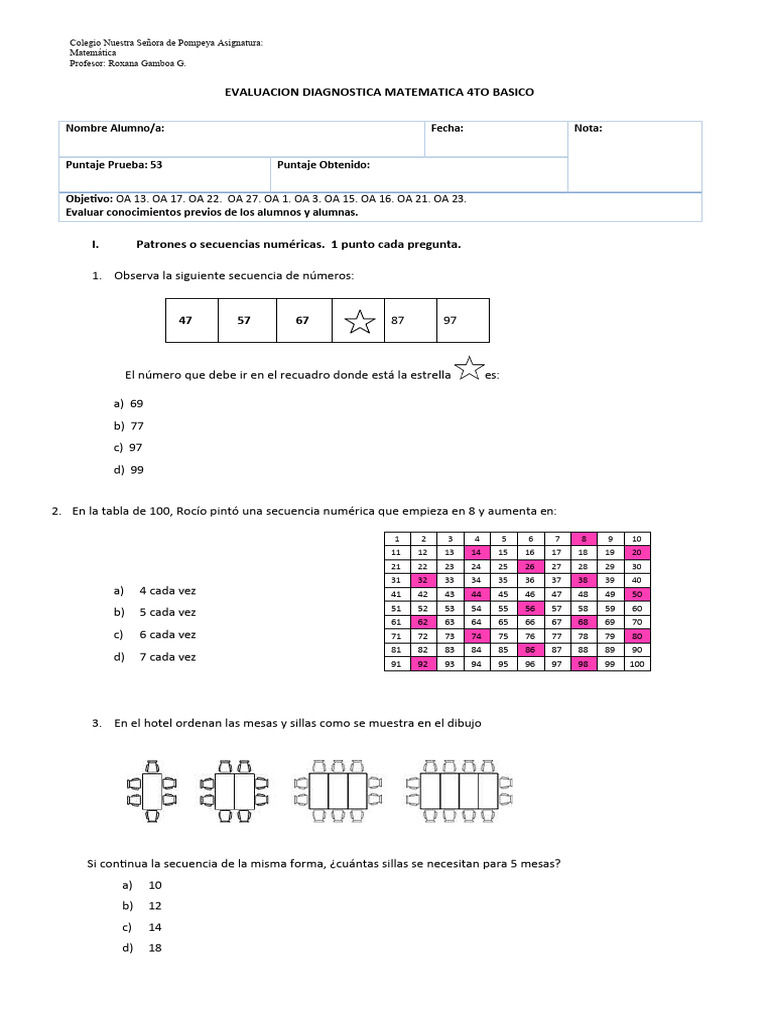 Matematica 4to Basico 2021 | PDF