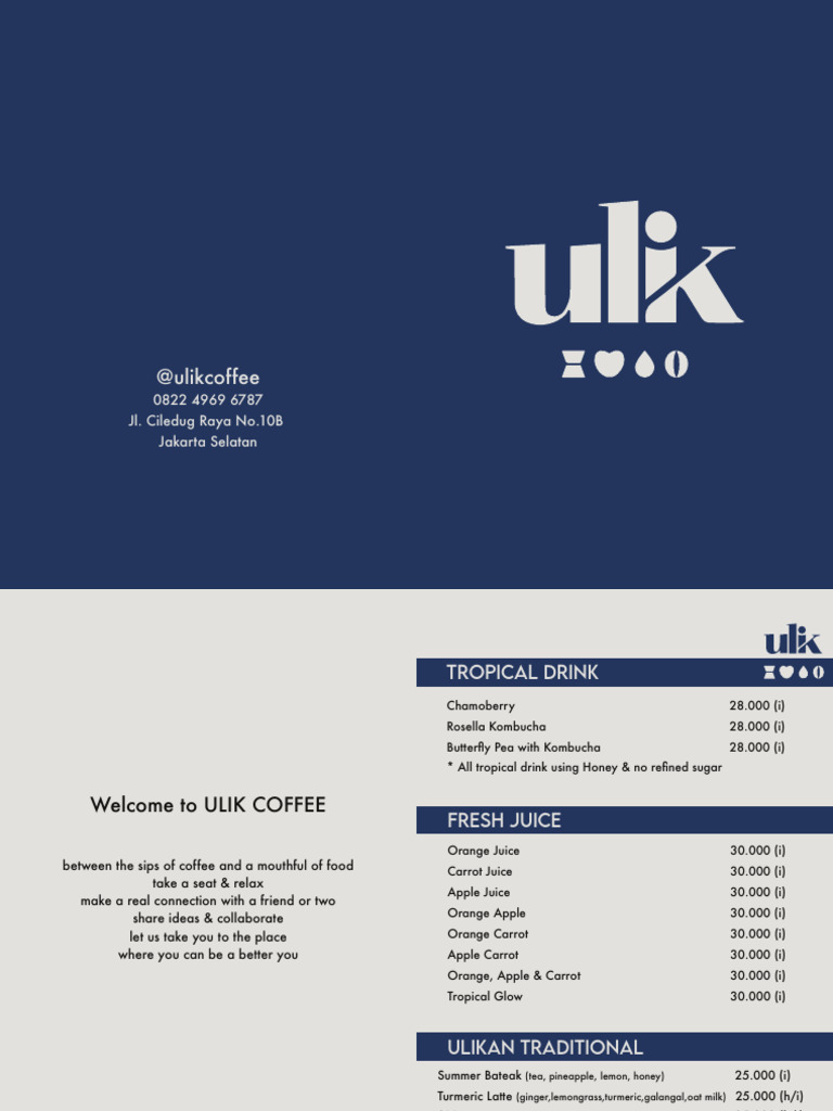 ULIK Coffee Menu Overview | PDF | Spaghetti | Drink