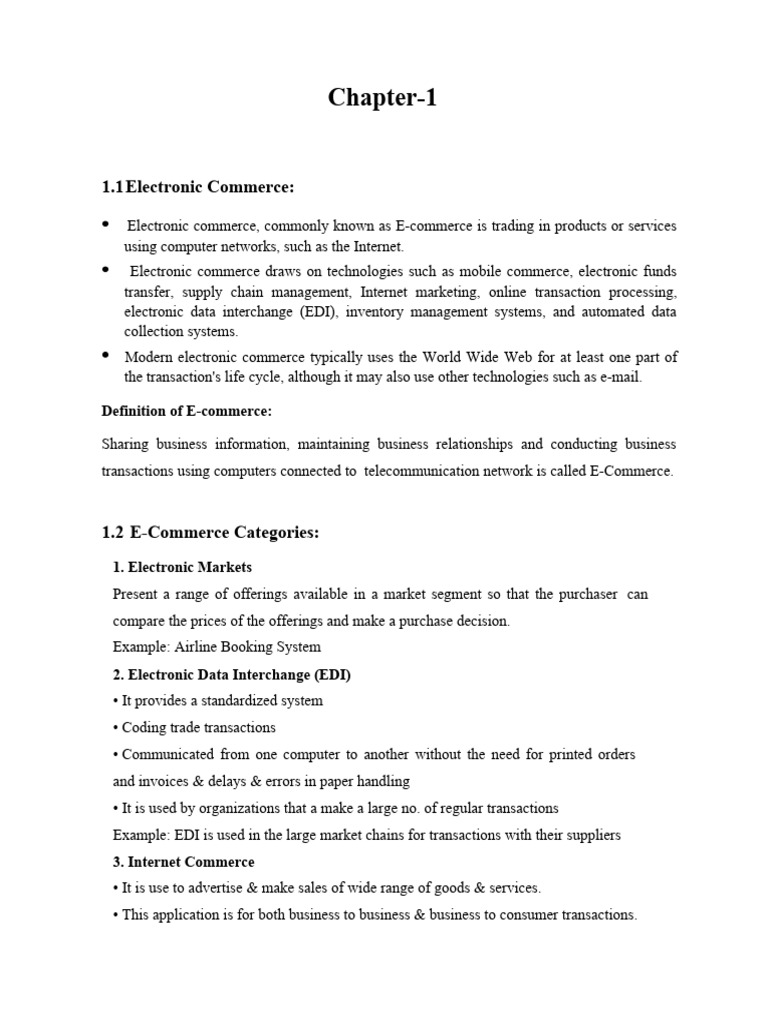 Unit 1 | PDF | E Commerce | Electronic Business