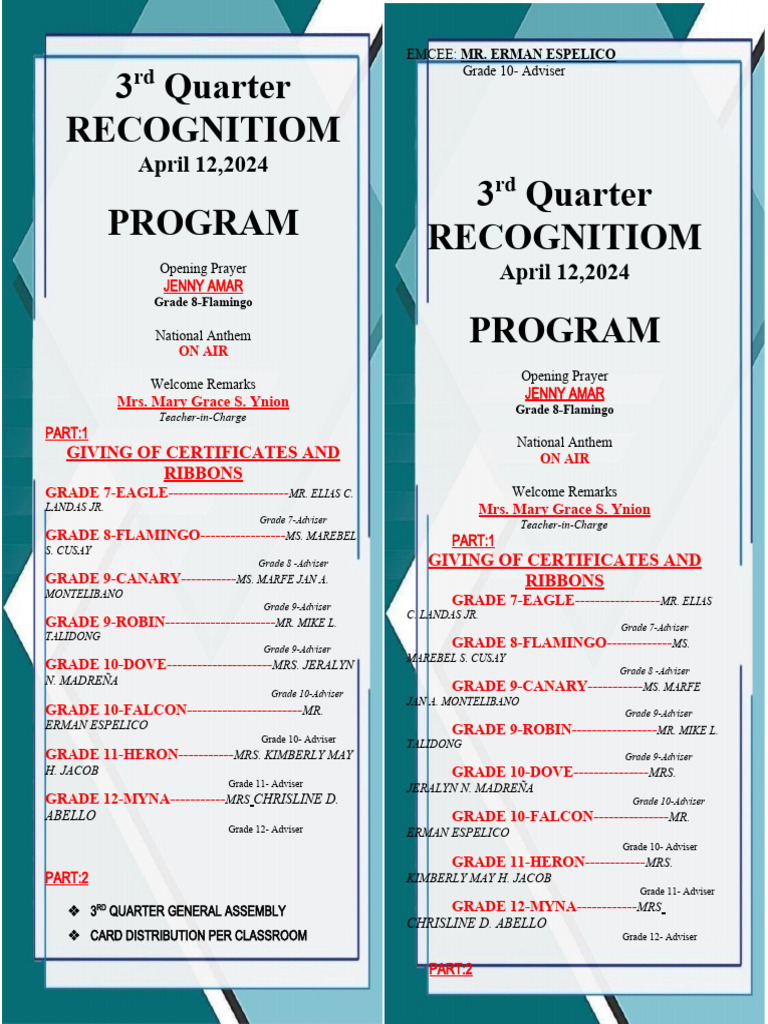 3RQ Quarter Program | PDF