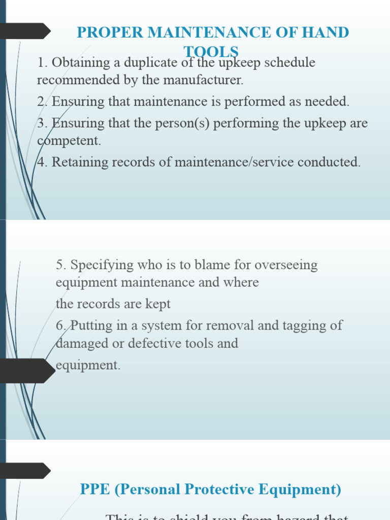 Hand Tool Maintenance Guidelines | PDF