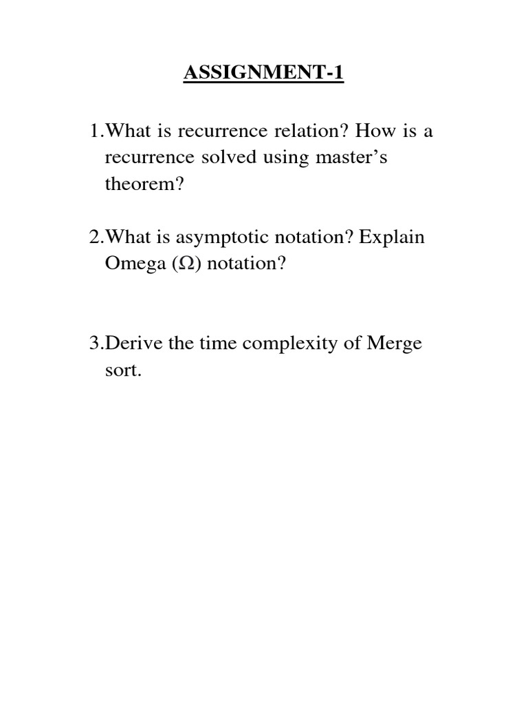 Algorithms and Data Structures Assignments | PDF