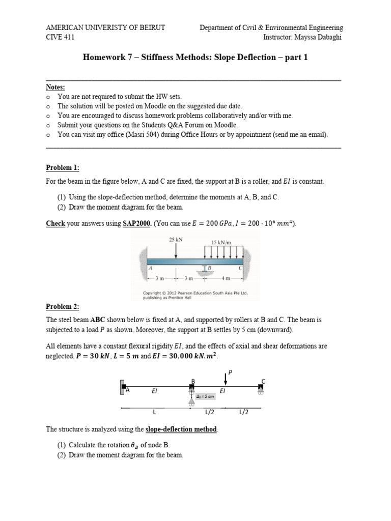 HW7 SlopeDeflection Part1 | PDF