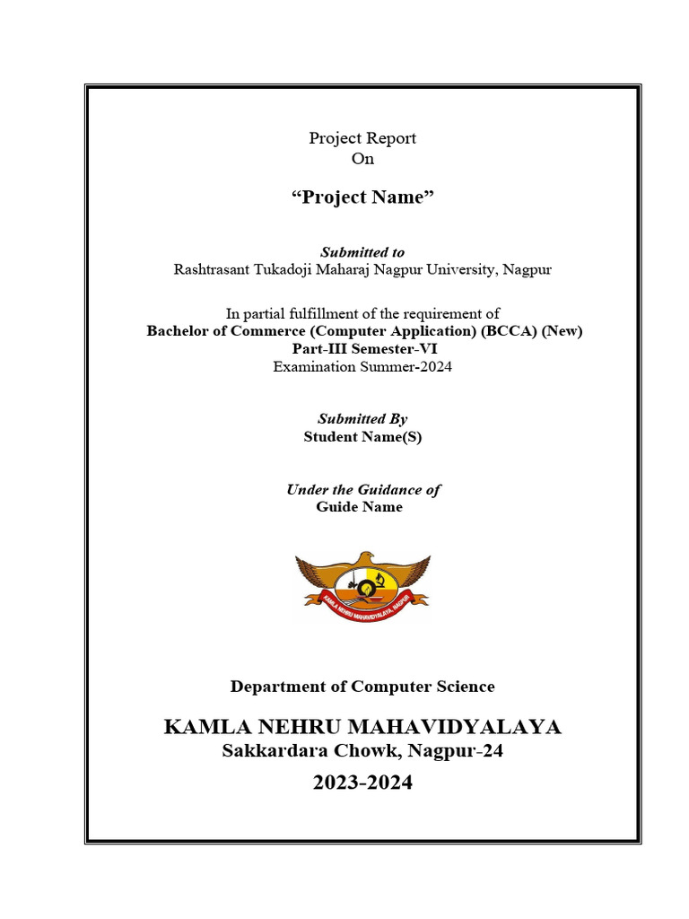 PROJECT REPORT Format | Download Free PDF | System | Modular Programming