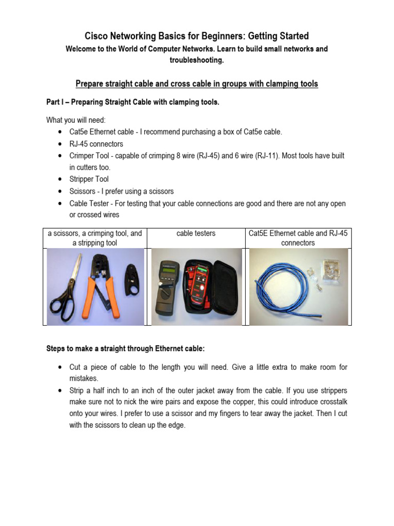 3.1 3.3 Prepare Straight Cable and Cross Cable in Groups With Clamping ...