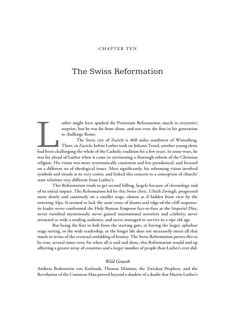 The Swiss Reformation: Zwingli's Impact | PDF | Martin Luther | Sermon