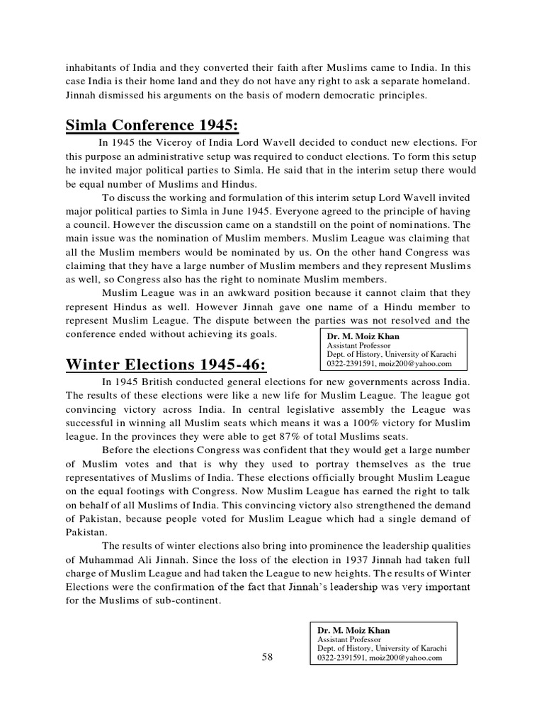 Simla Conference | PDF | All India Muslim League | Muhammad Ali Jinnah