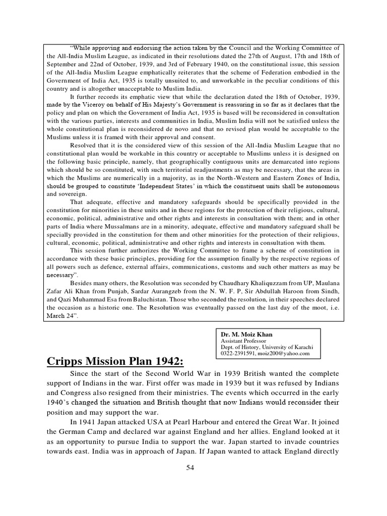 Cripps mission | PDF | Muhammad Ali Jinnah | British Raj