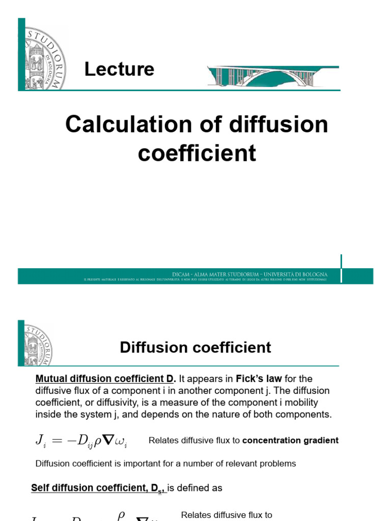 Diffusion Coefficients in Molecular Systems | PDF | Diffusion | Shear ...