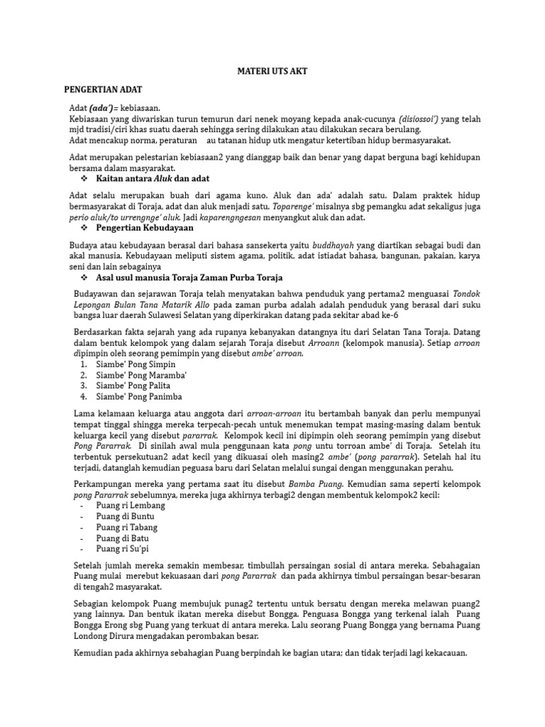 Sejarah dan Adat Toraja | PDF