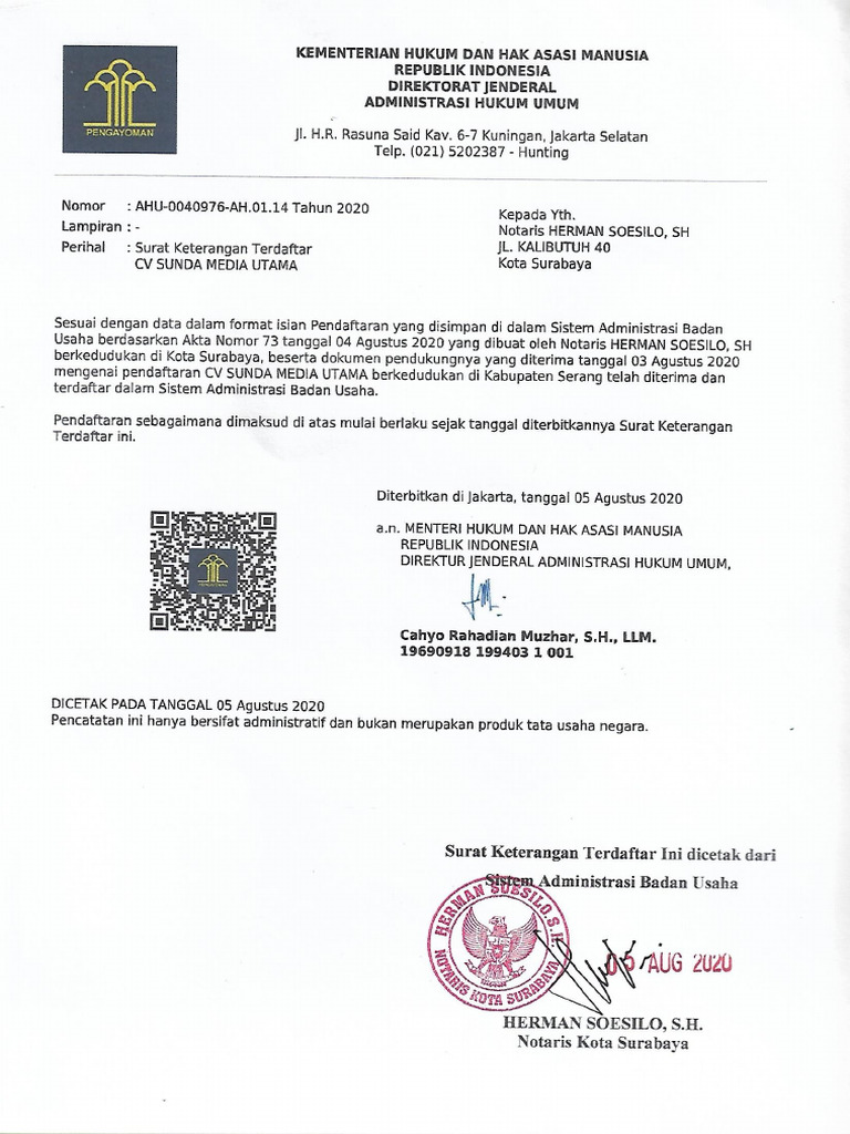 SK Kemenkumham | PDF