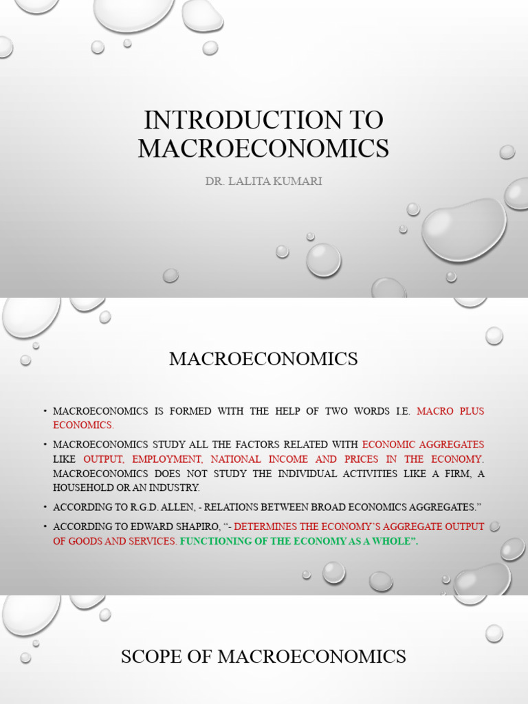 Macroeconomics Overview and National Income | PDF | Gross Domestic ...