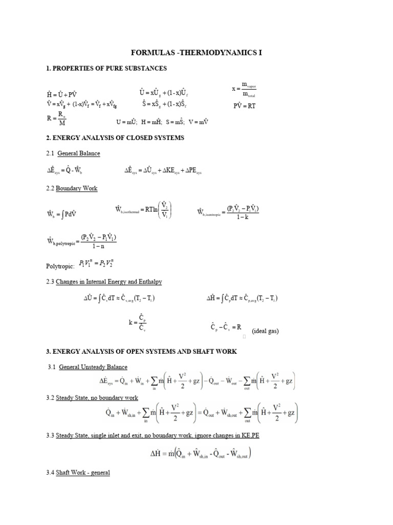 Formulas | PDF | Mechanical Engineering | Applied And Interdisciplinary Physics