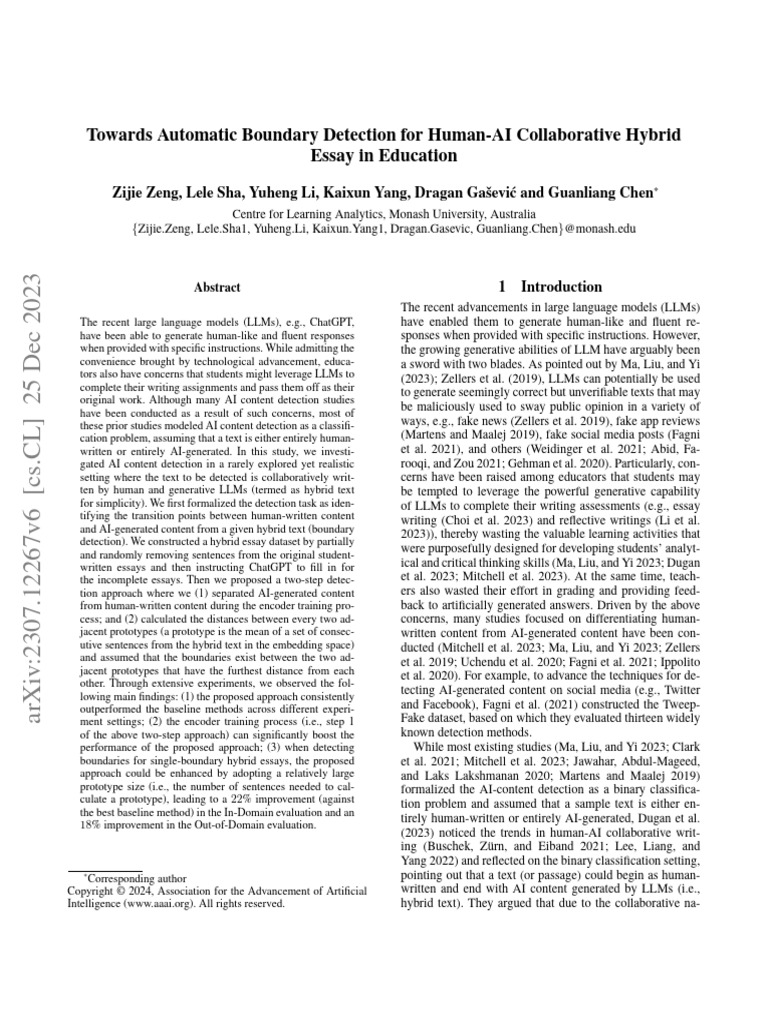 Towards Automatic Boundary Detection For Human-AI Collaborative Hybrid | PDF | Artificial ...