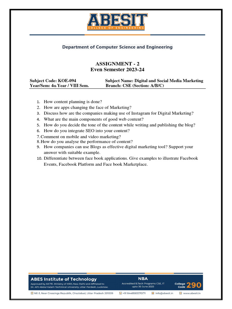 CSE Digital Marketing Insights | PDF | Computers