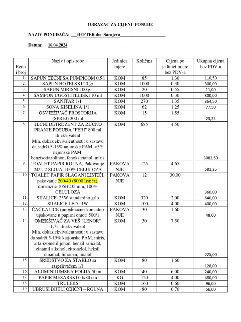 Potrošni materijal | PDF
