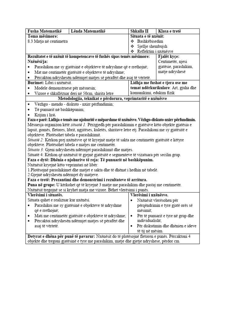 8.3. Matja Në Centimetra | PDF