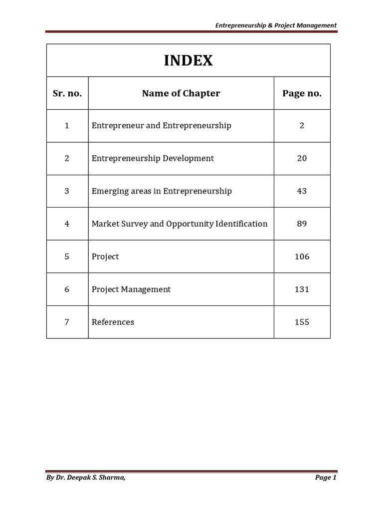 Entrepreneurship & Project Management | Download Free PDF ...