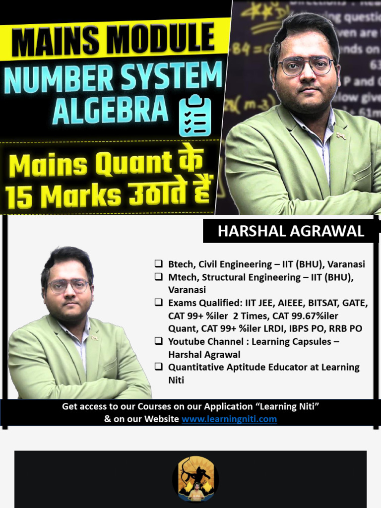 Algebra, Number System 27 March, Harshal Sir Learning Capsules | PDF ...
