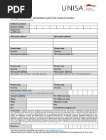 Unisa DSAR02 Form | PDF