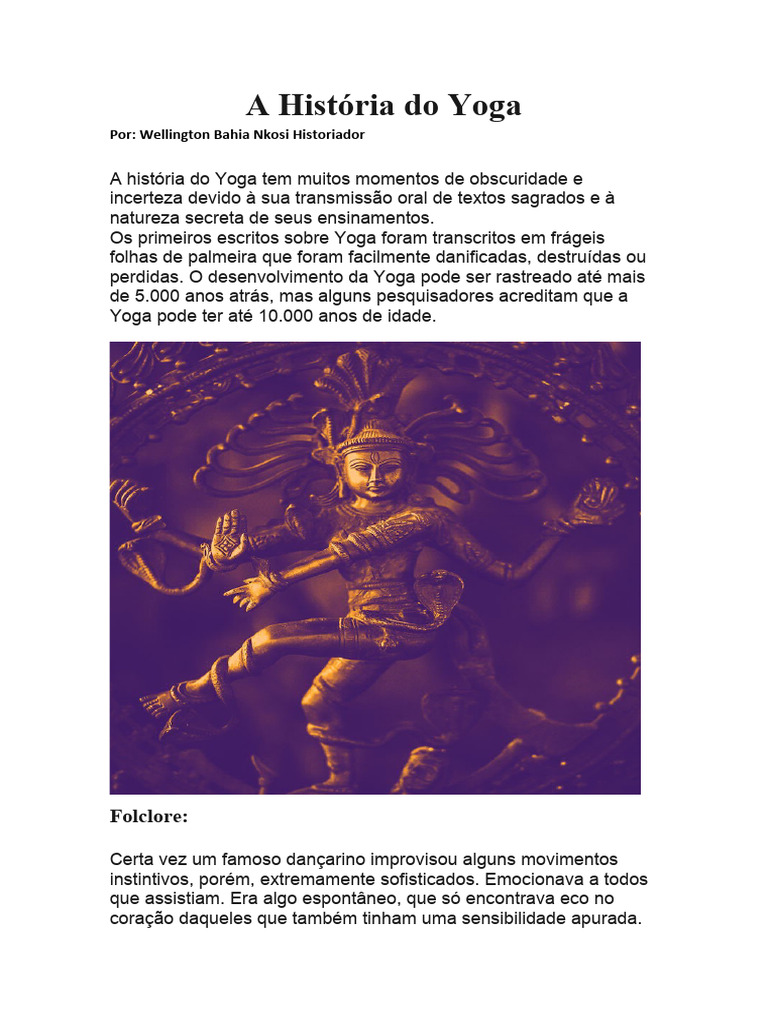 Origem E Hist ria Do Yoga PDF Vedas Ioga