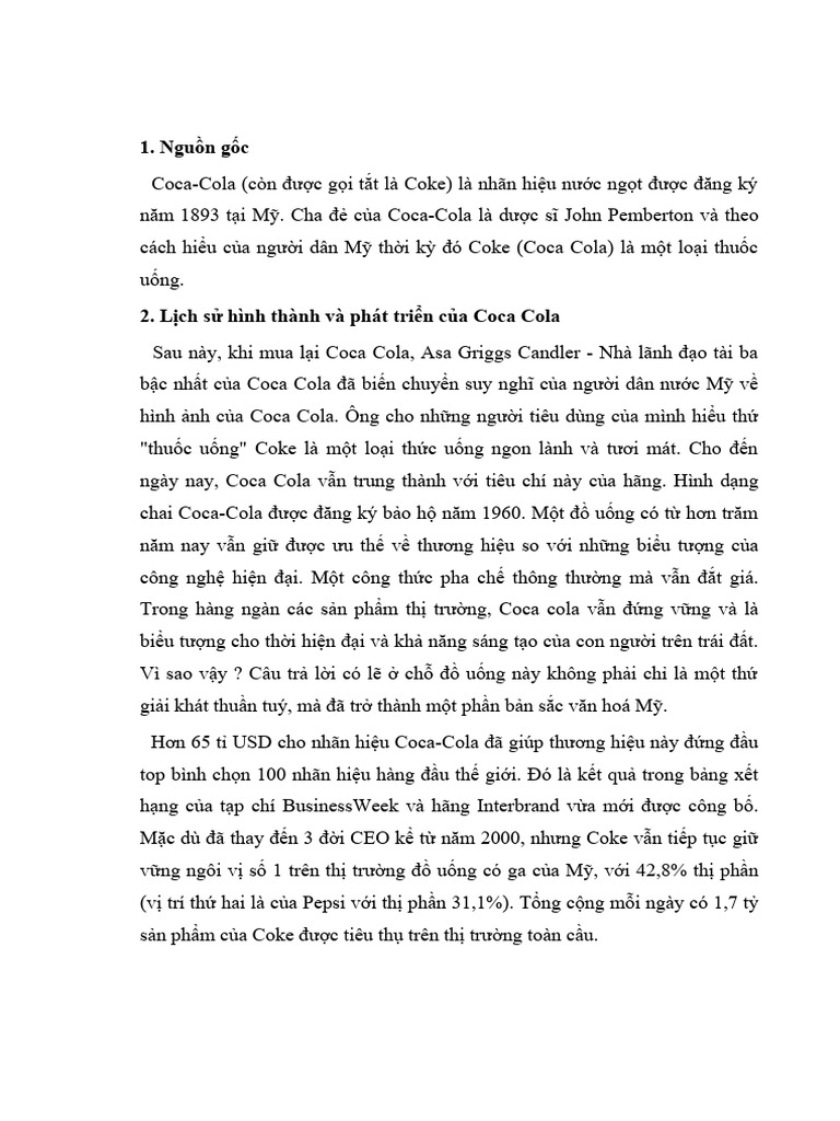 Coca Cola | PDF