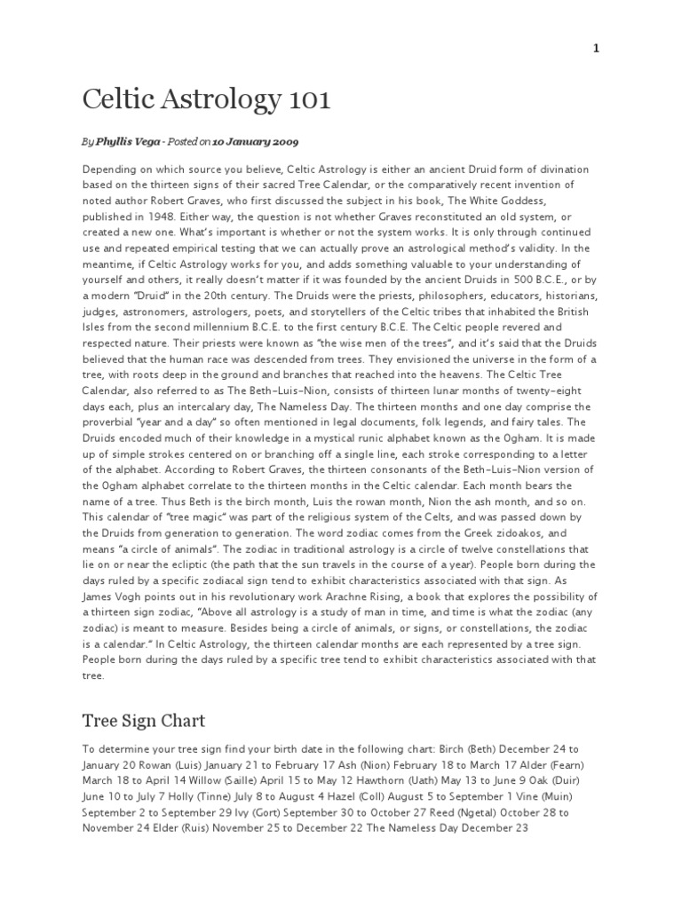 Celtic Astrology 101 | PDF | Zodiac | Celts